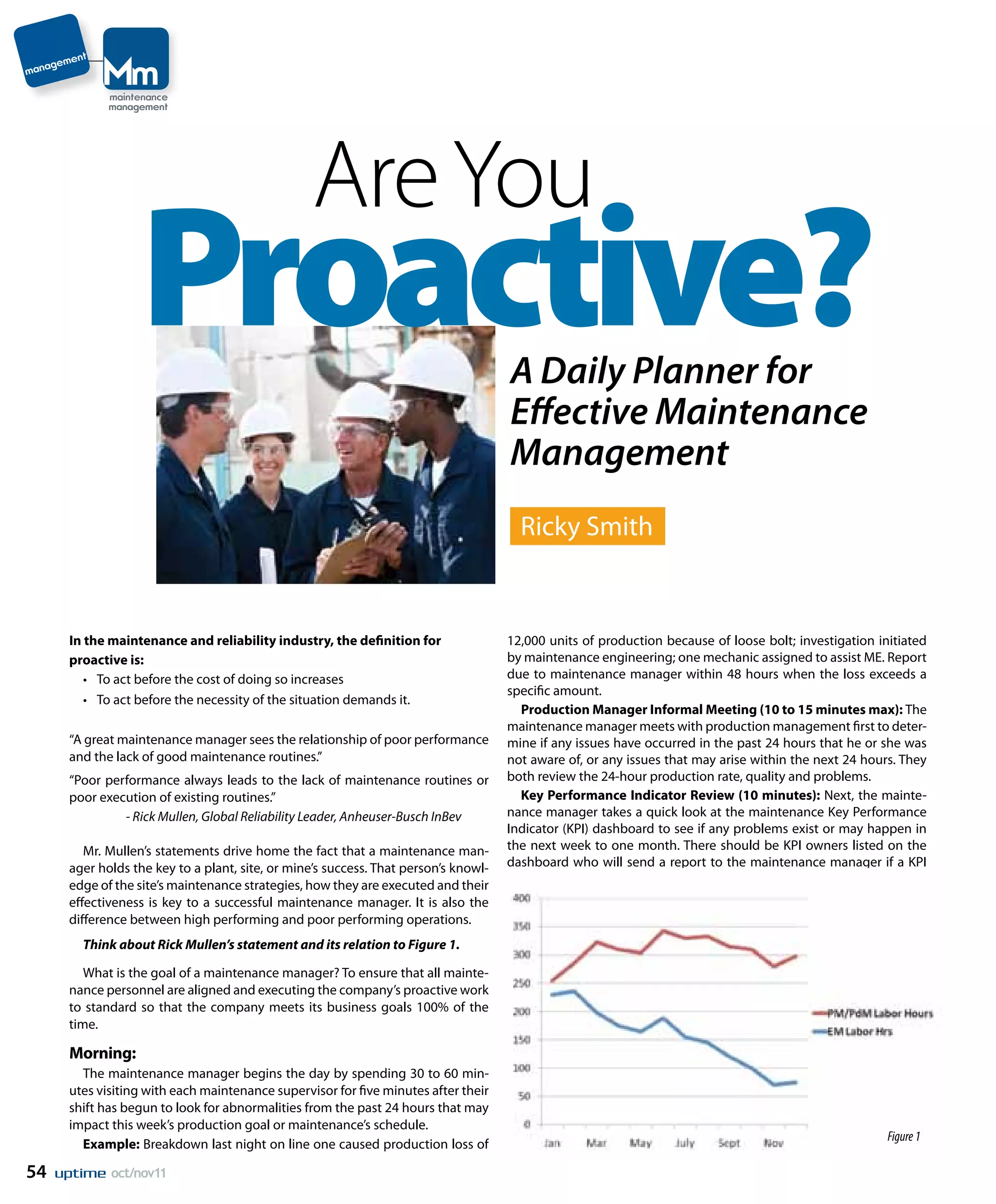 Day In the Life of a Proactive Maintenance Manager (DILO) | PDF