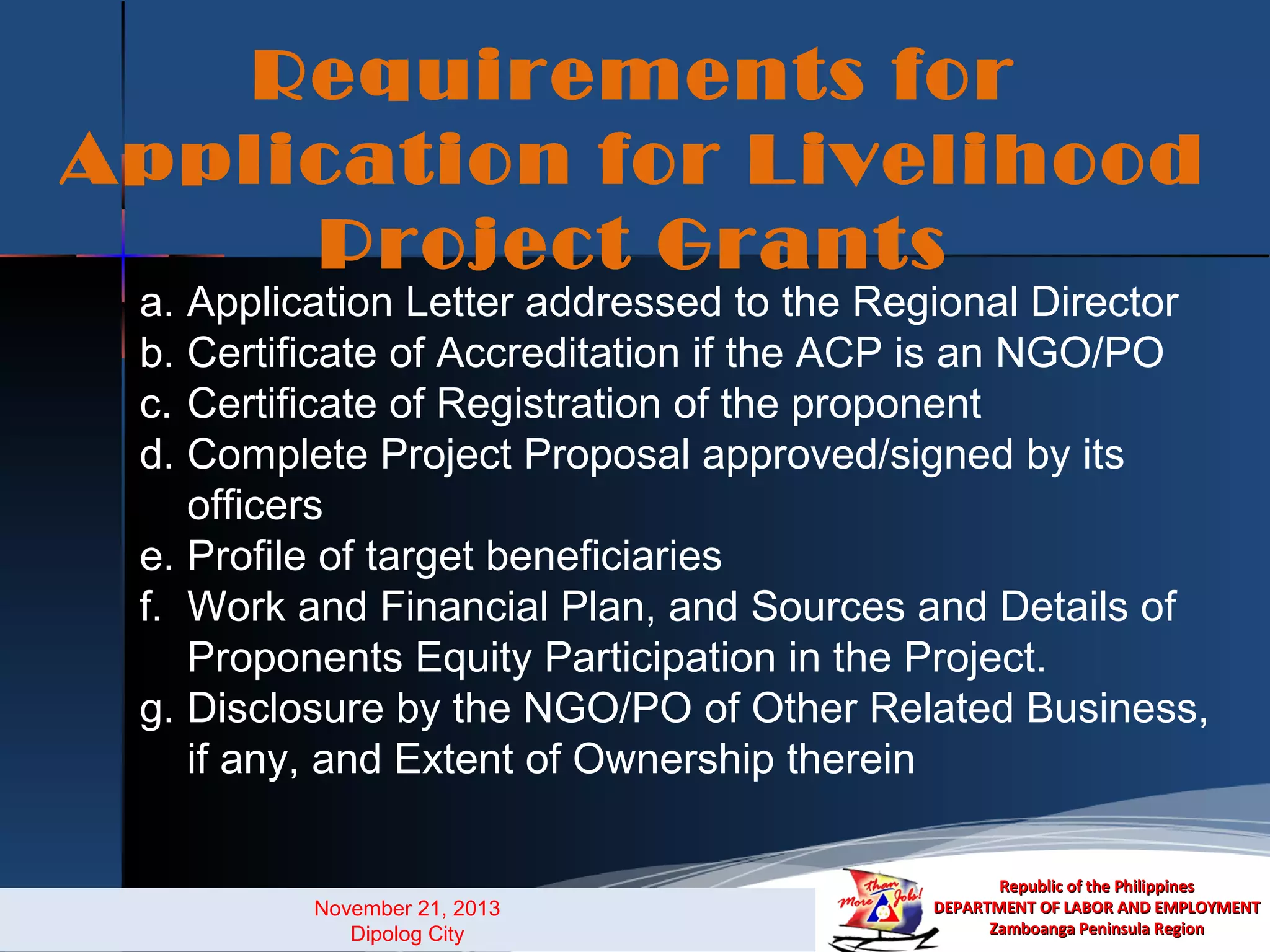 Livelihood Program from DOLE | PPT