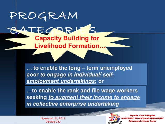 Livelihood Program from DOLE | PPT | Developmental Sites | Real Estate