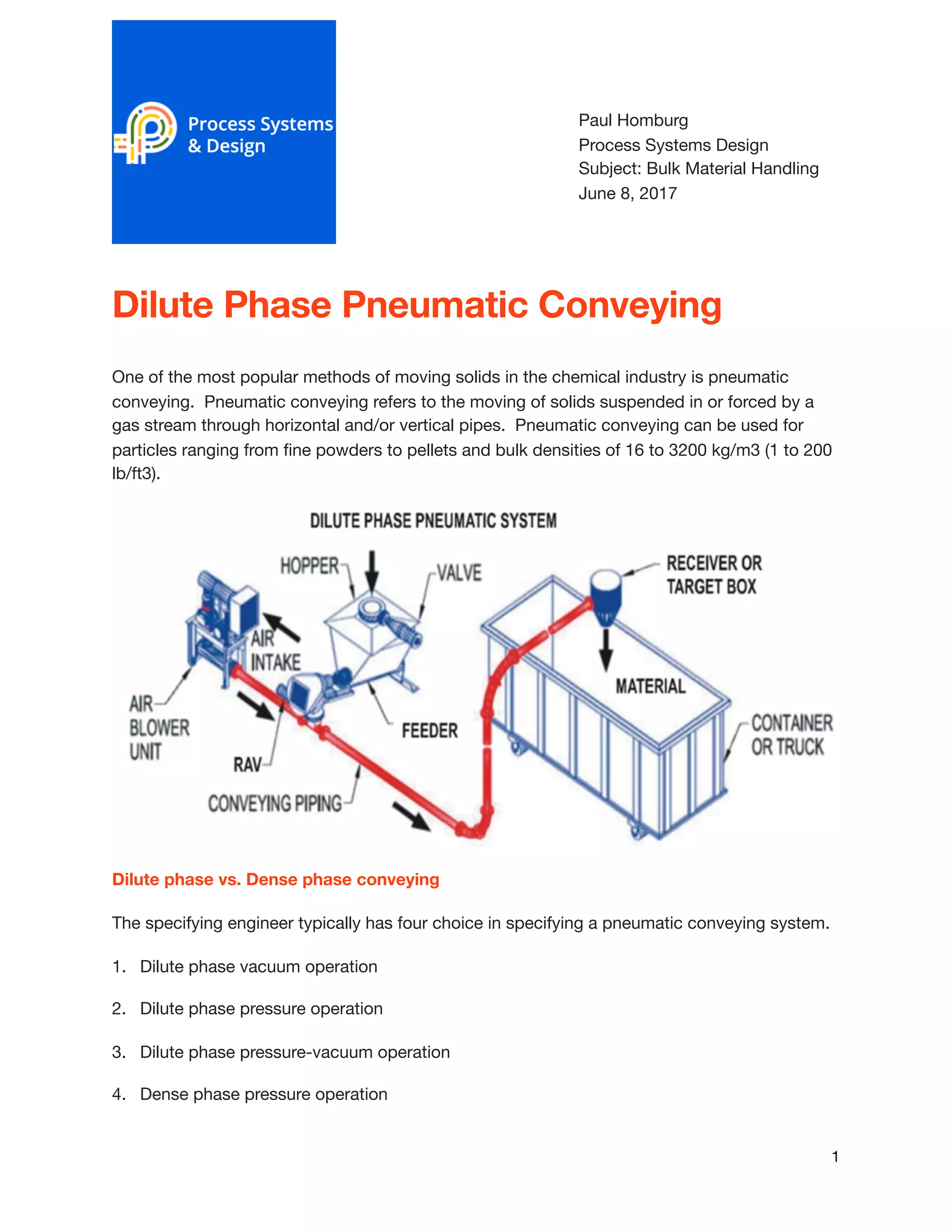 Dilute Phase Conveying | PDF