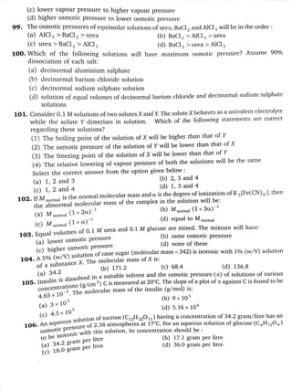 Dilute solutions MCQs 25 questions self assessment | PDF