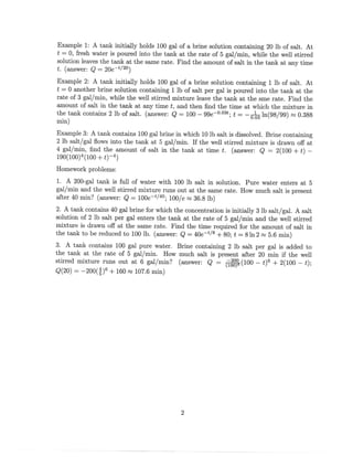 Dilution or mixture problem differential equation | PDF