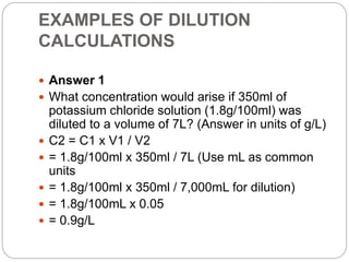 Dilutions in compounding in public Health | PPT