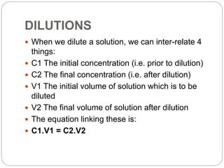 Dilutions in compounding in public Health | PPTX
