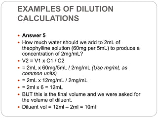 Dilutions in compounding in public Health | PPT