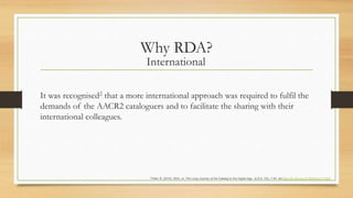 RDA implementation: the new cataloguing standard in Europe - Dilyana ...