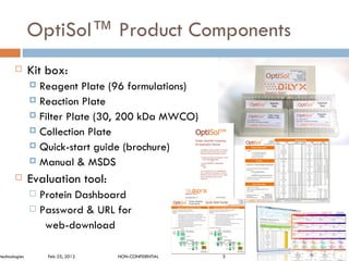 Aggregation-proof your protein sample: OptiSol | PPT