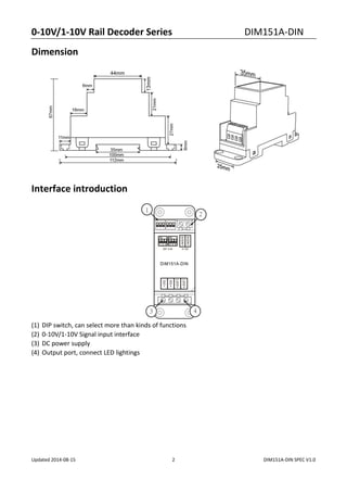 constant voltage dimmer DIM151A-DIN | PDF