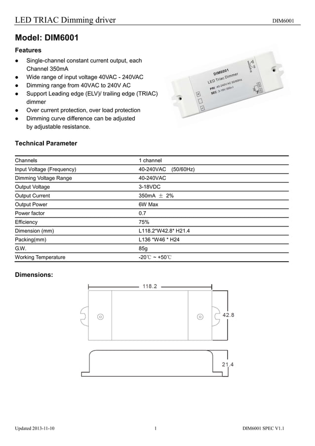 constant current led triac dimming driver | PDF