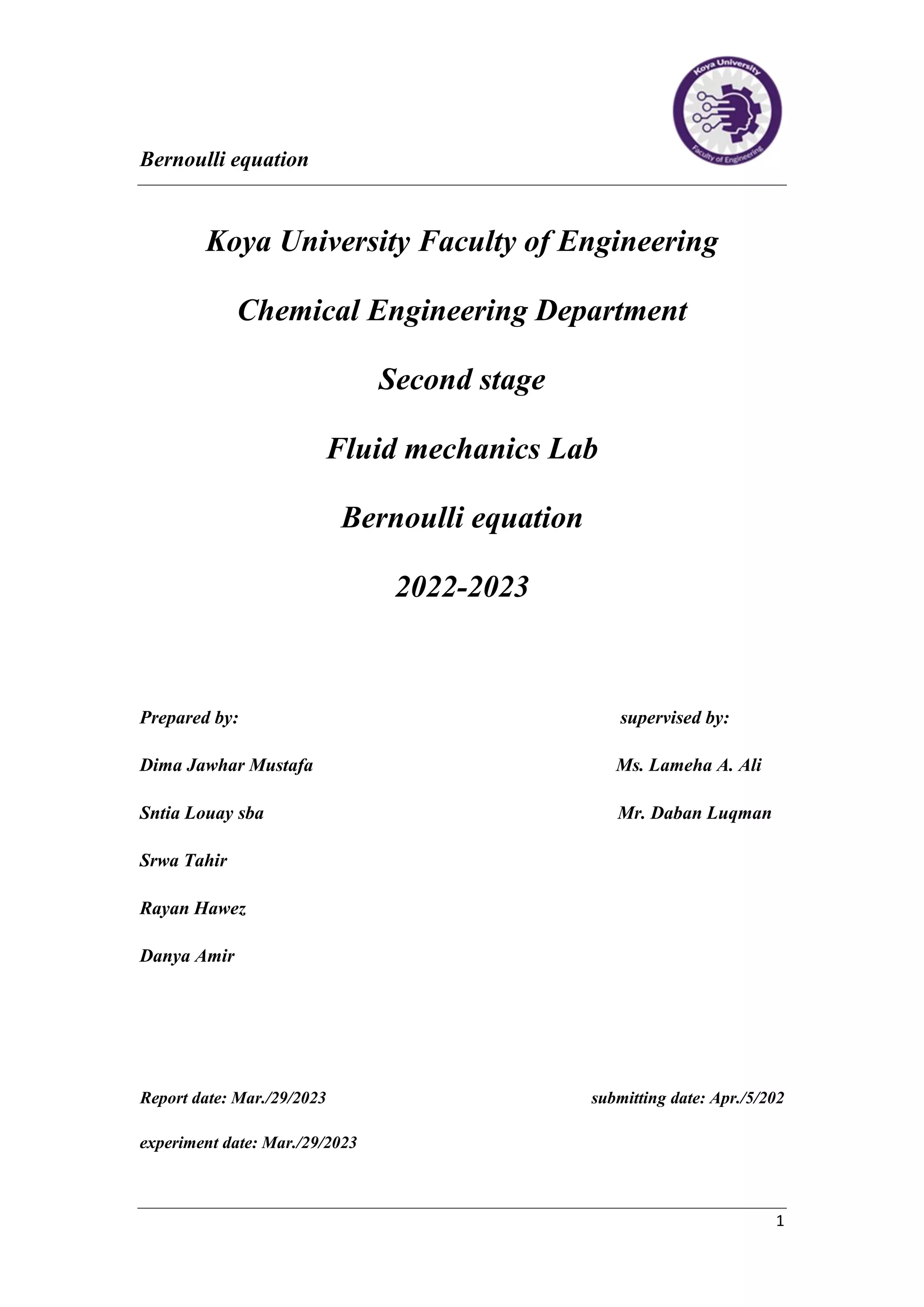 Bernoulli equation | PDF
