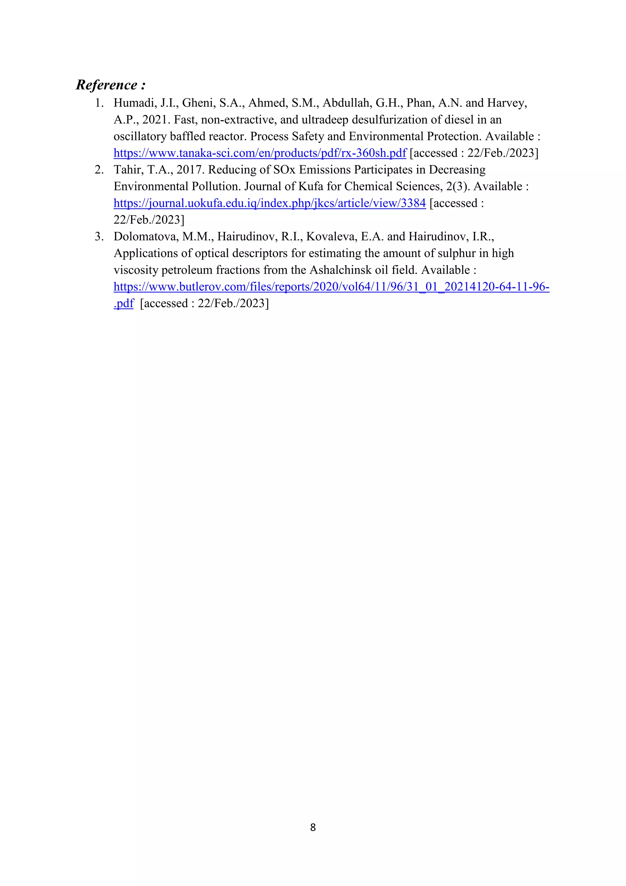 sulfur content | PDF