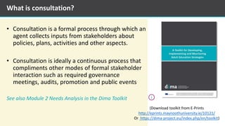 Module 3: Stakeholder & Consultations Dima course content | PPTX