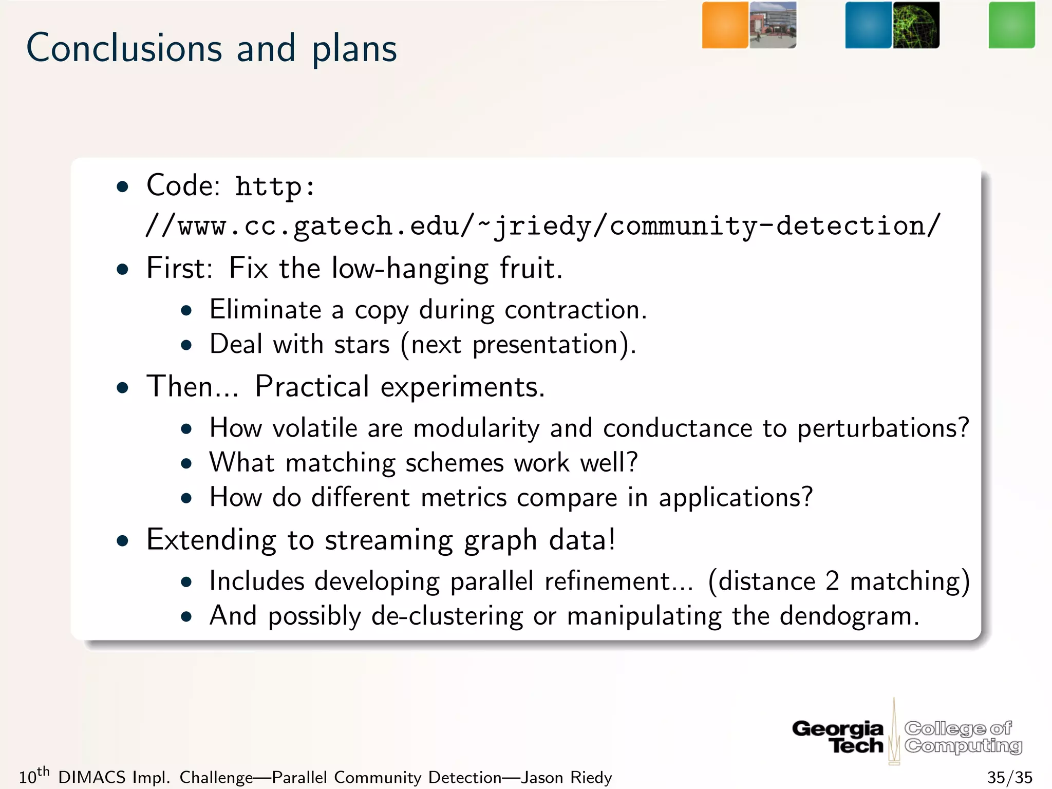 Dimacs10 Parallel Community Detection For Massive Graphs Ppt