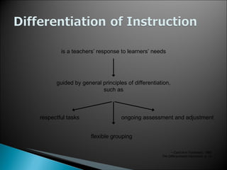 Differentiated Instruction in the Math Classroom | PPT