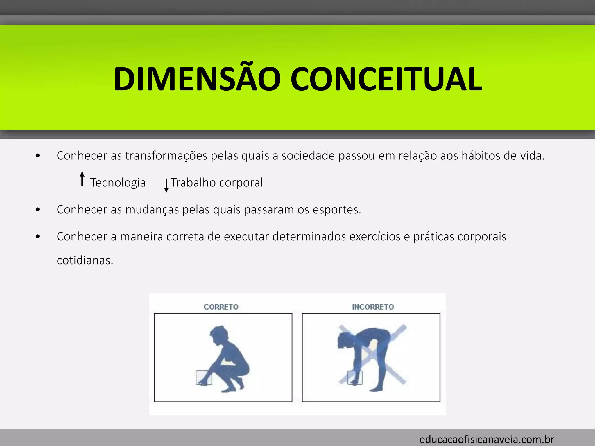 As dimensões conceitual, procedimental e atitudinal na educação física ...