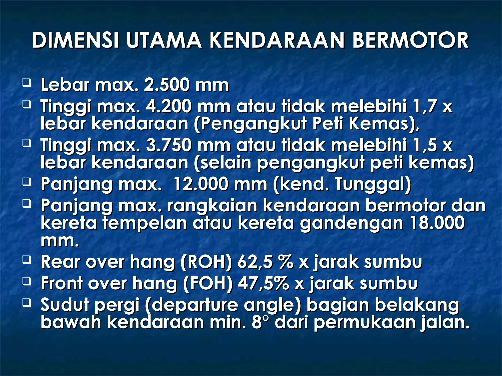 Dimensi Angkutan Barang ( 2008 ) | PPT