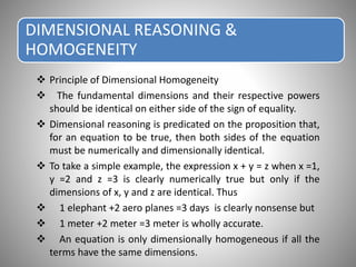 Dimensional analysis | PPTX