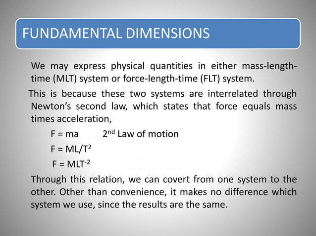 Dimensional analysis | PPTX