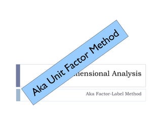 Dimensional Analysis | ODP