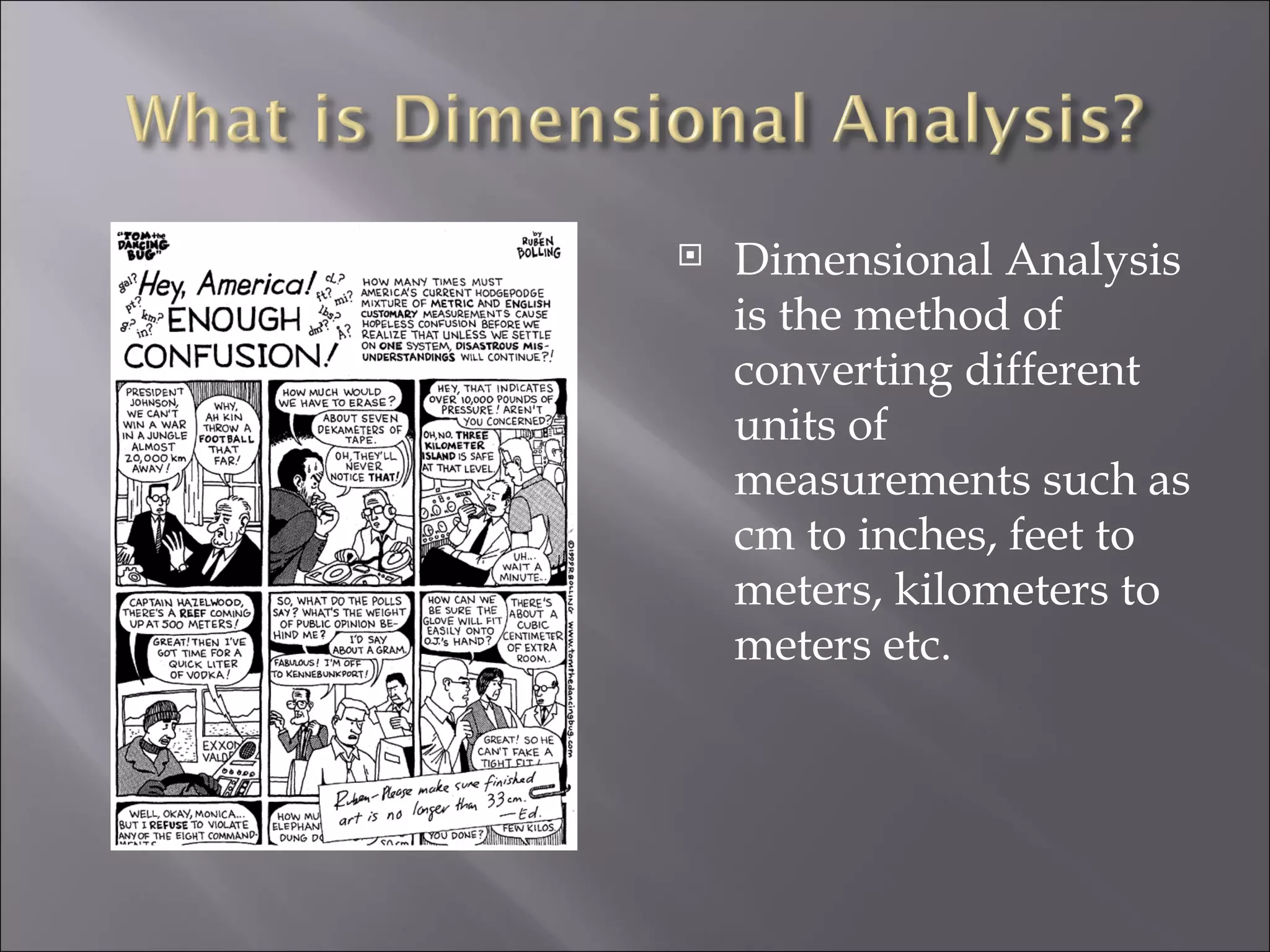 Dimensional Analysis | PPT