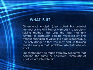 Dimensional analysis, brown gibson model | PPTX