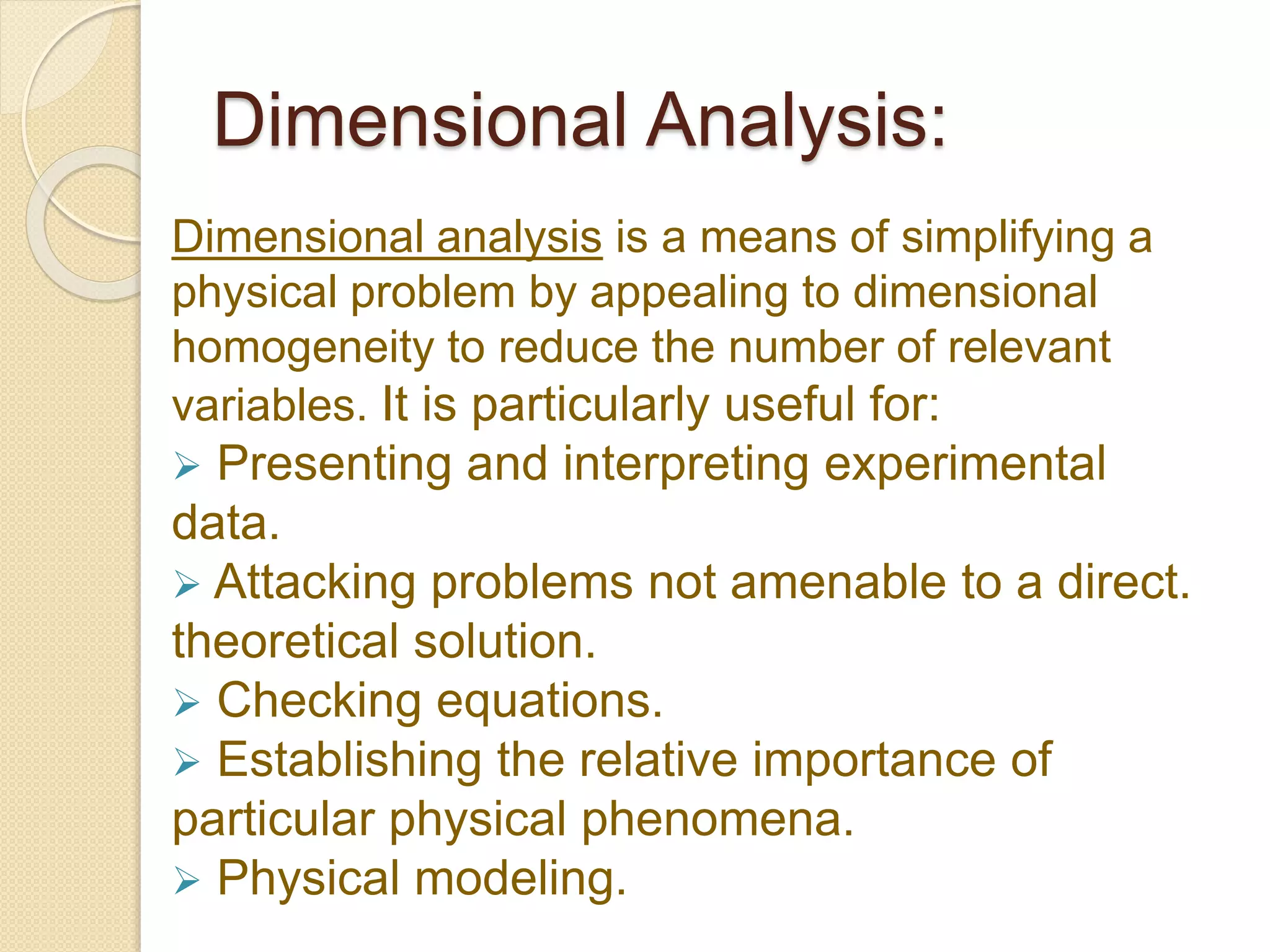 Dimensional analysis | PPTX