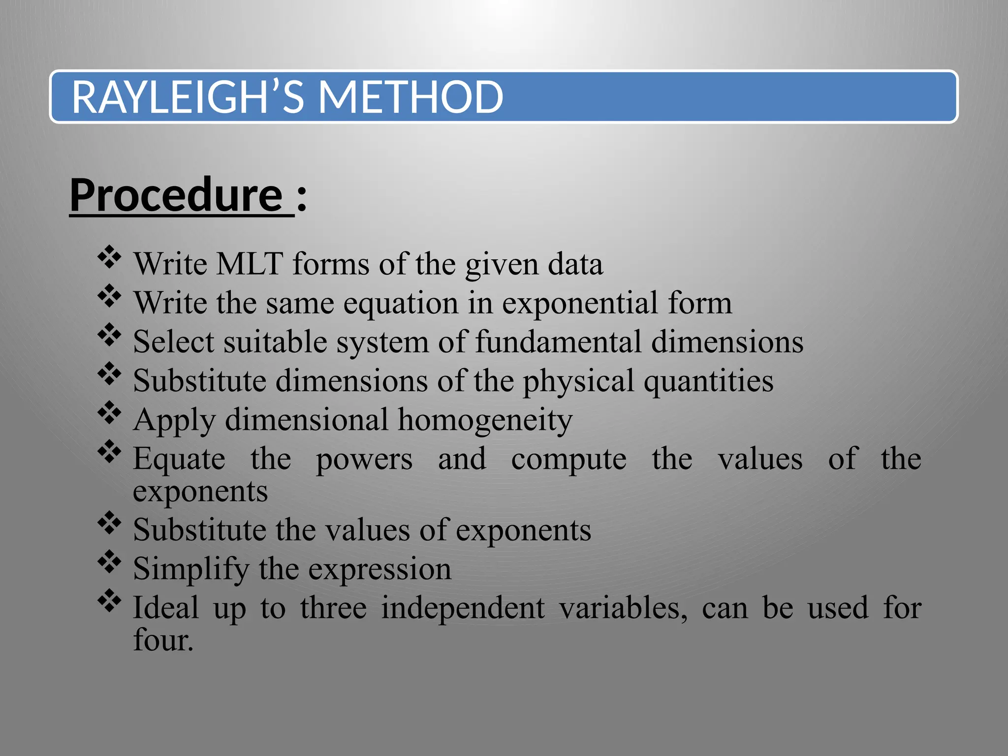 Dimensional Analysis and Buckingham’s ∏-method | PPTX