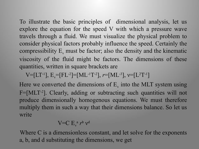 Dimensional Analysis and Buckingham’s ∏-method | PPTX | Physics | Science
