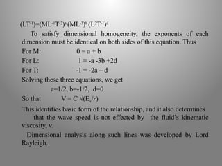 Dimensional Analysis and Buckingham’s ∏-method | PPTX