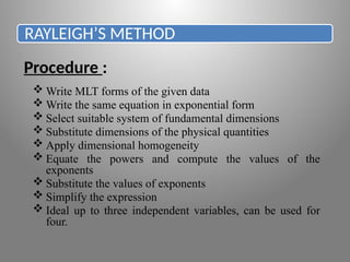 Dimensional Analysis and Buckingham’s ∏-method | PPTX
