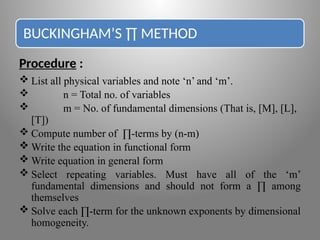 Dimensional Analysis and Buckingham’s ∏-method | PPTX