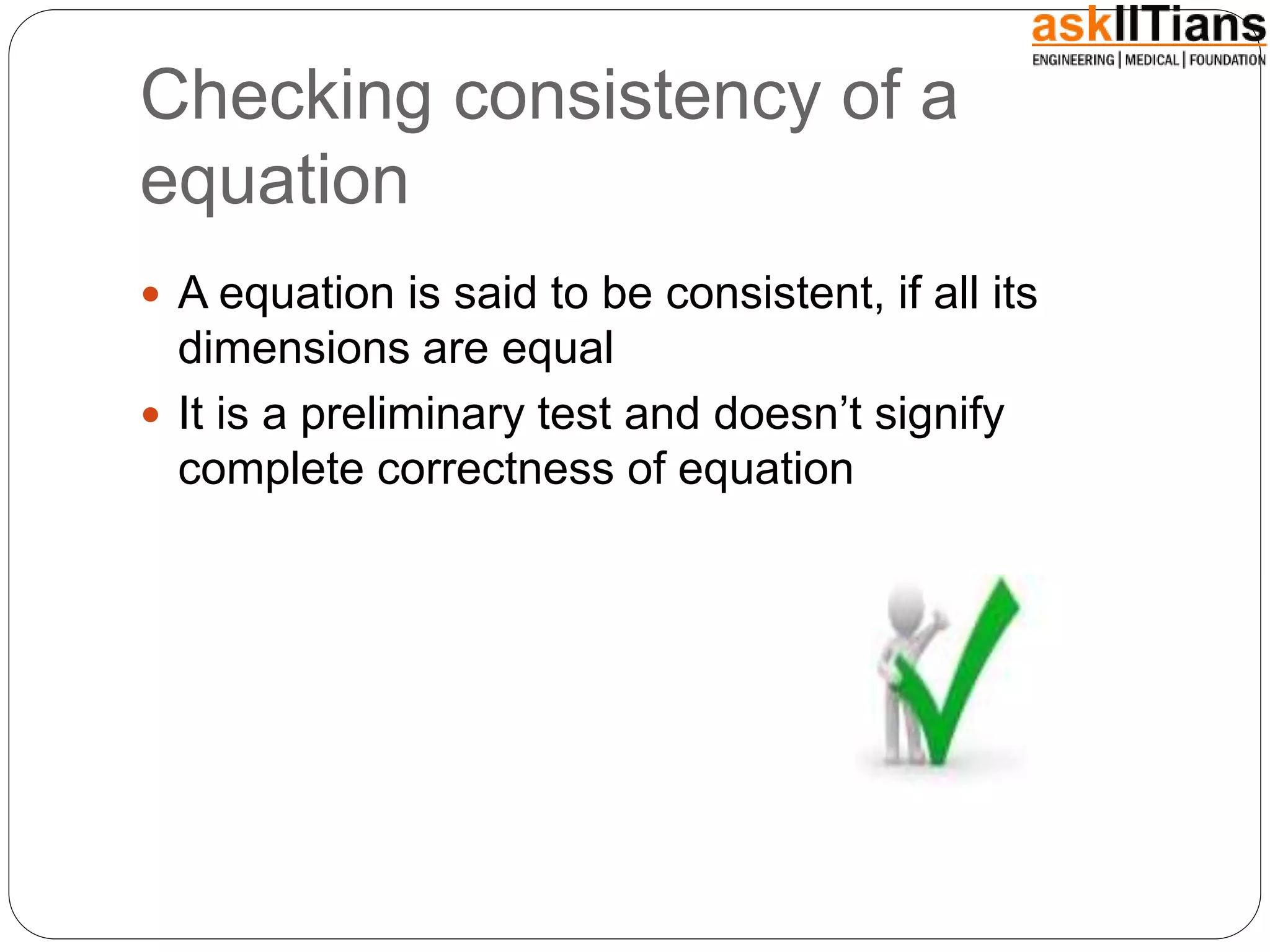 Dimensional Analysis and its Applications | Physics | PPTX