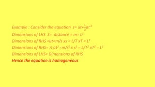 Dimensional analysis - Part 1 | PDF
