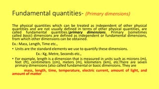 Dimensional analysis - Part 1 | PDF