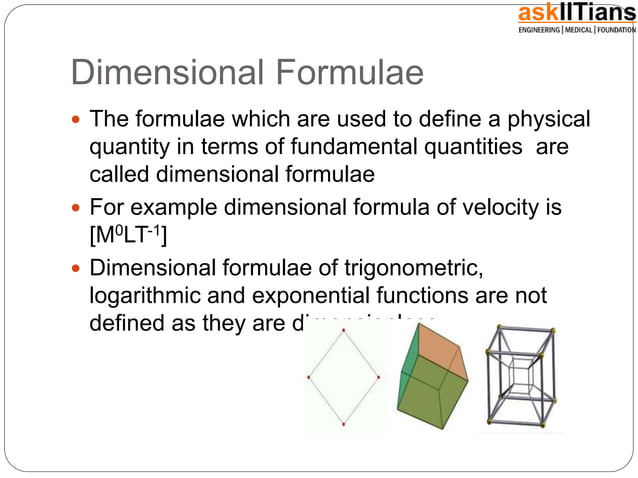 Dimensional Formulae and Dimensional Equations | Physics | PPTX