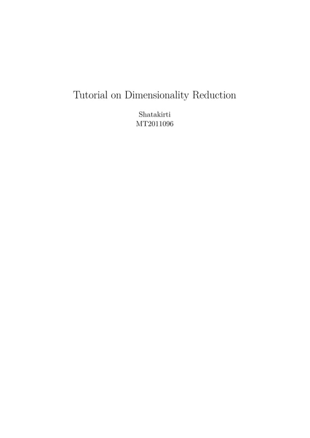 Dimensionality reduction | PDF
