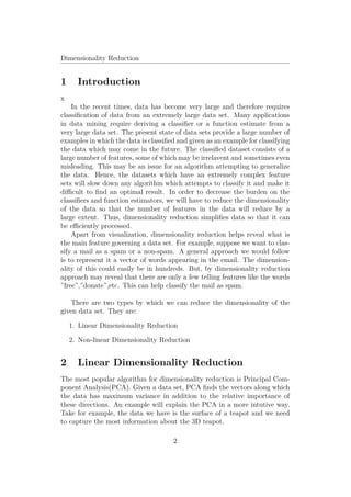 Dimensionality reduction | PDF