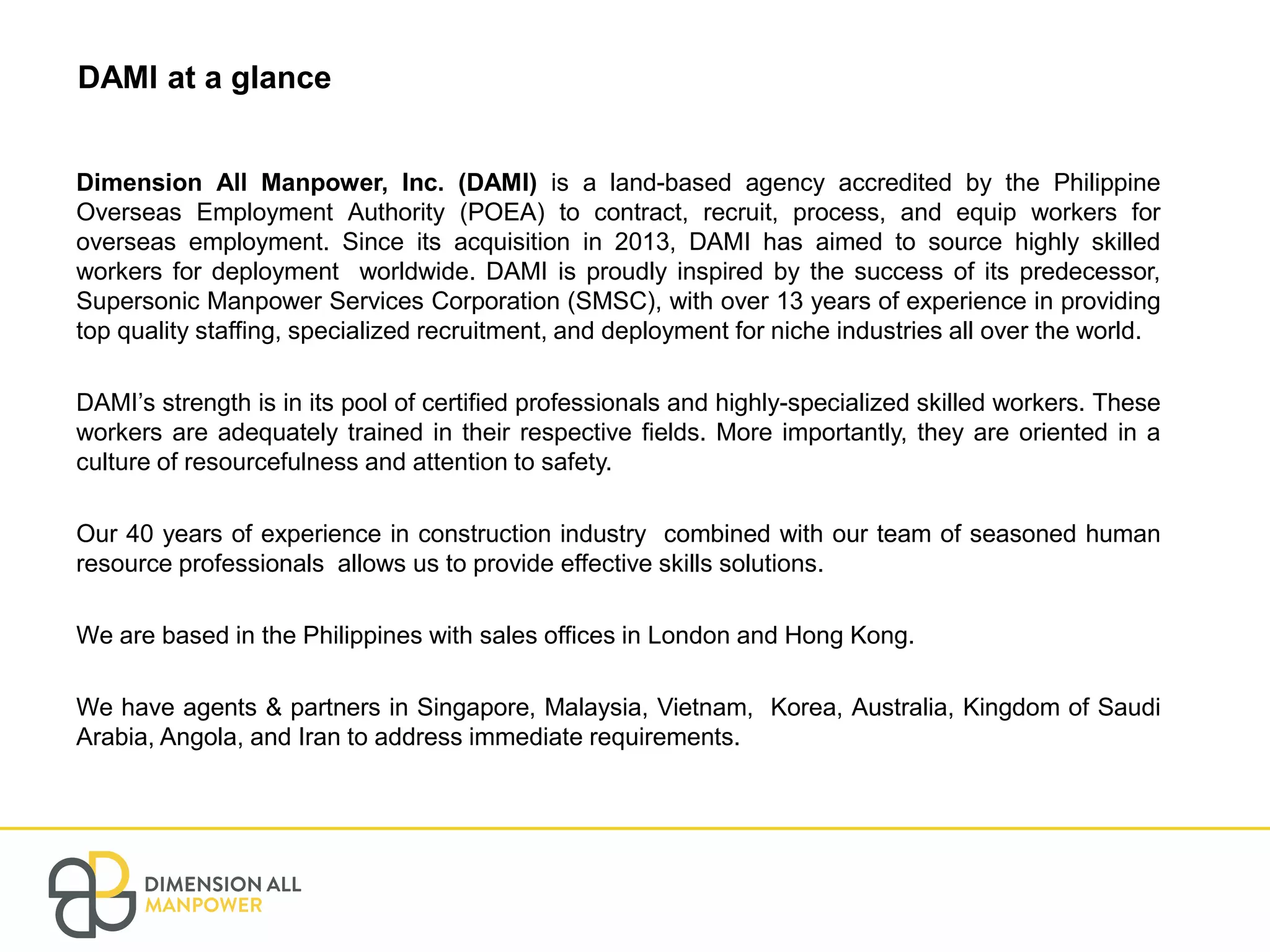 Dimension-All Manpower | PPTX | Construction Industry | Industries