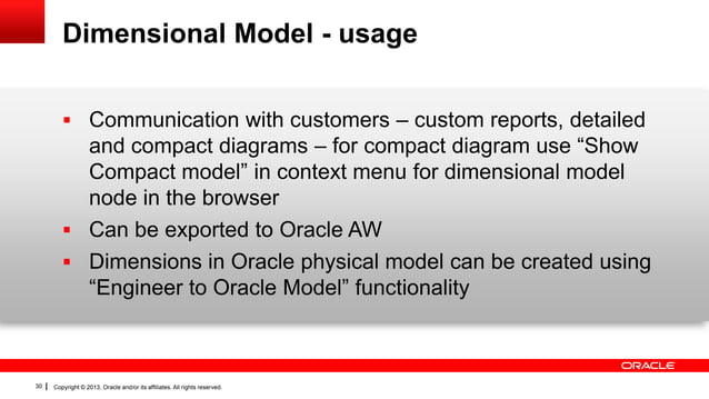 Dimensional modeling in oracle sql developer | PPTX