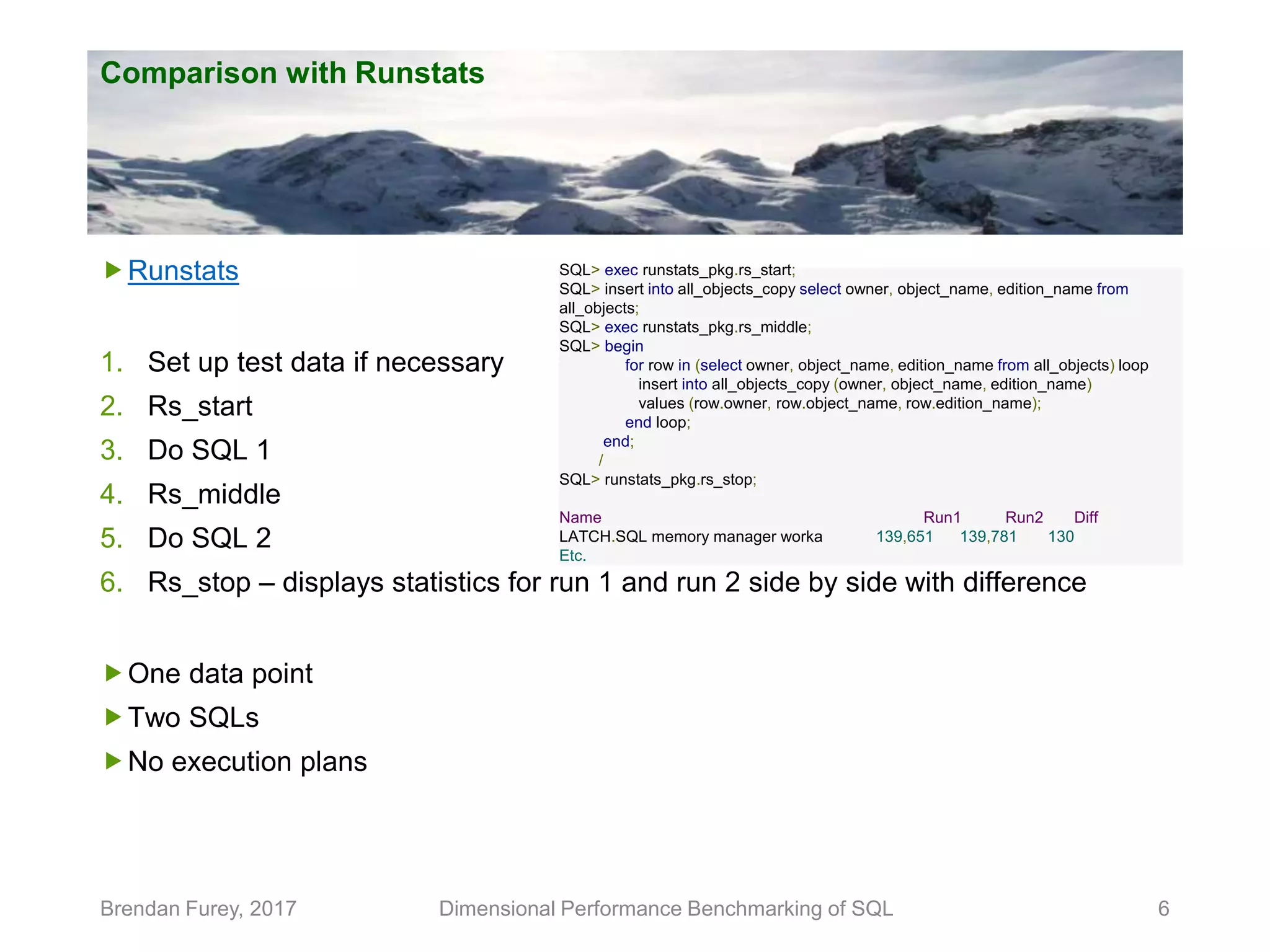 Dimensional performance benchmarking of SQL | PPT