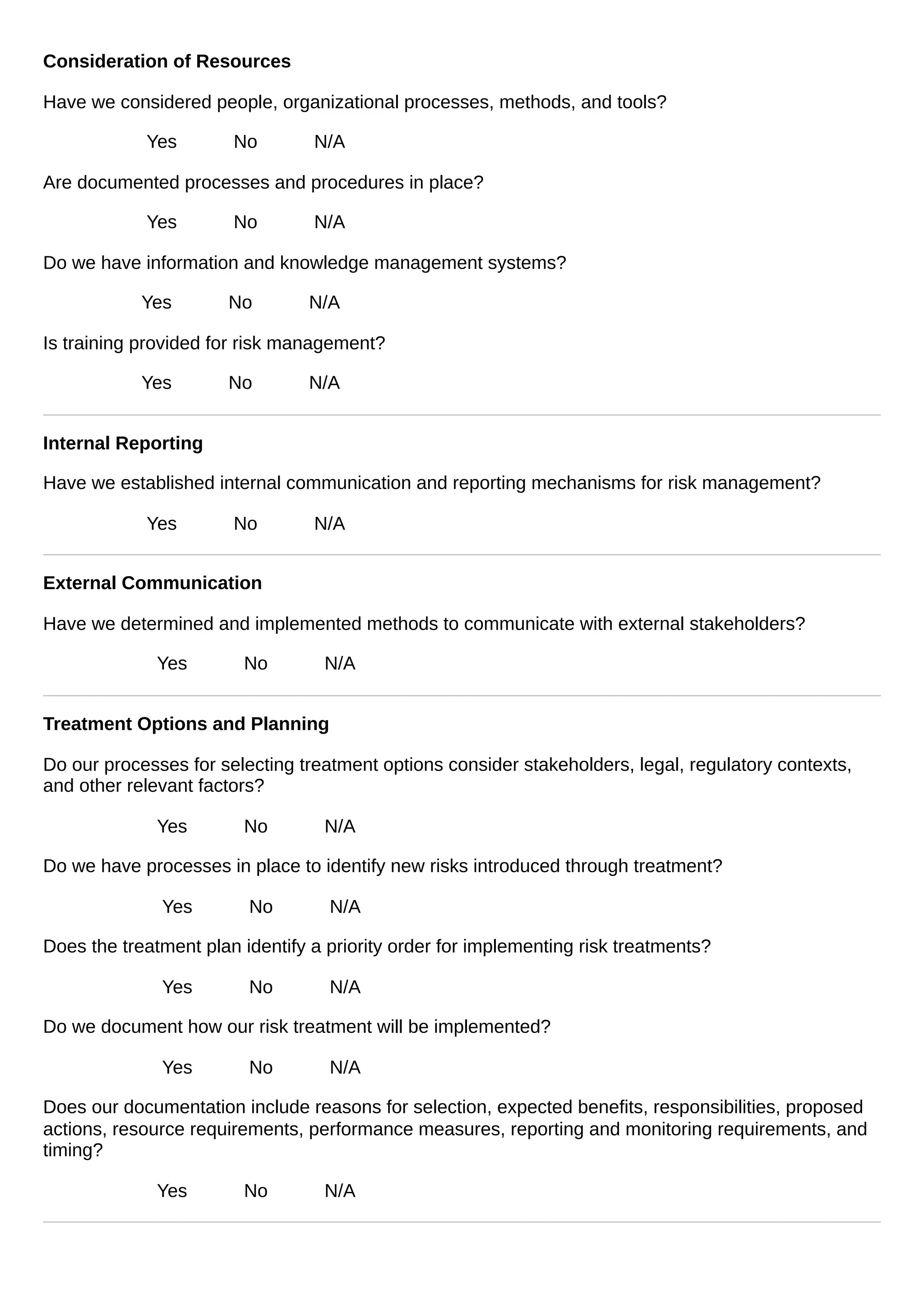 ISO 31000 checklist.pdf | Business Administration | Business