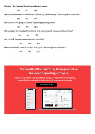 ISO 31000 checklist.pdf | Business Administration | Business
