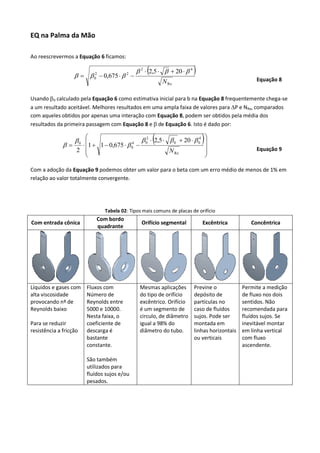 Dimensionamento placa de orificio | PDF