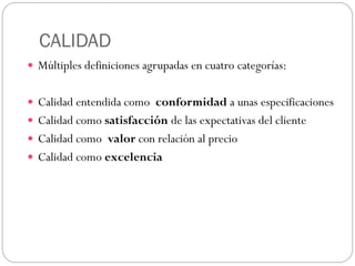 Dimensiones de la calidad cep | PPTX