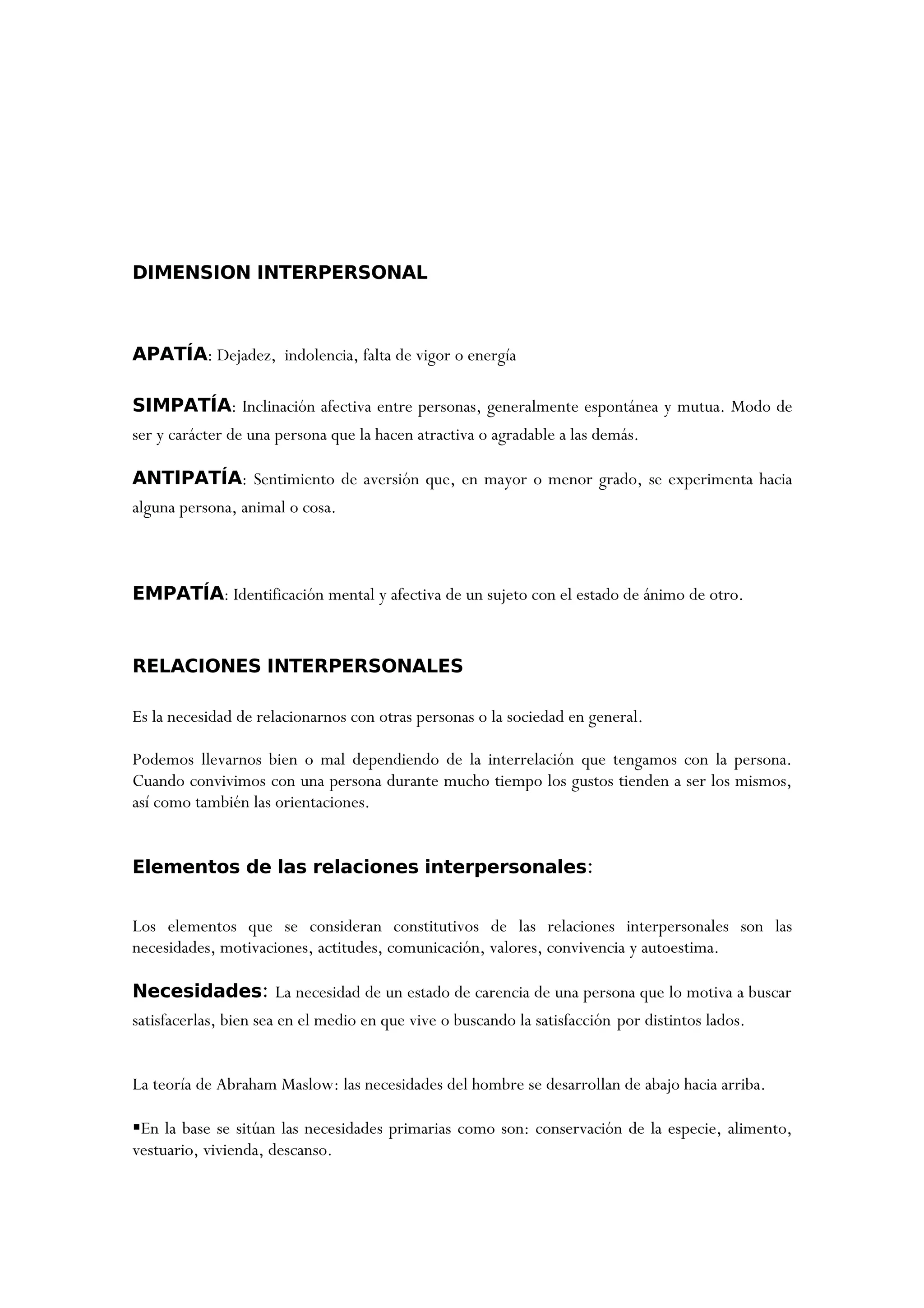 Dimensiones De La Persona | DOC