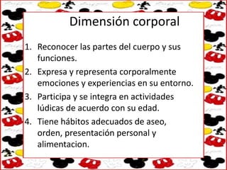 Dimensiones del preescolar | PPTX