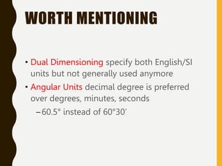 How to properly dimension an engineering drawing and good practices | PPT