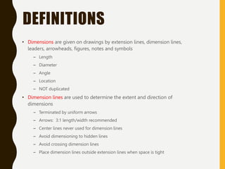 How to properly dimension an engineering drawing and good practices | PPT