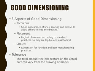 How to properly dimension an engineering drawing and good practices | PPT