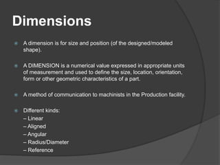 Dimensioning, scales, lines and multiple projections | PPTX